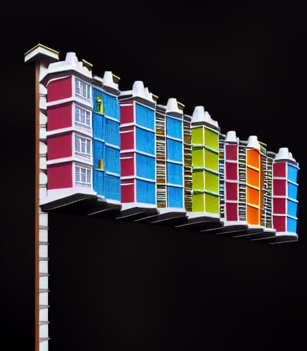 Tower Block Pride Mailboxes - AI Generated Artwork - NightCafe Creator