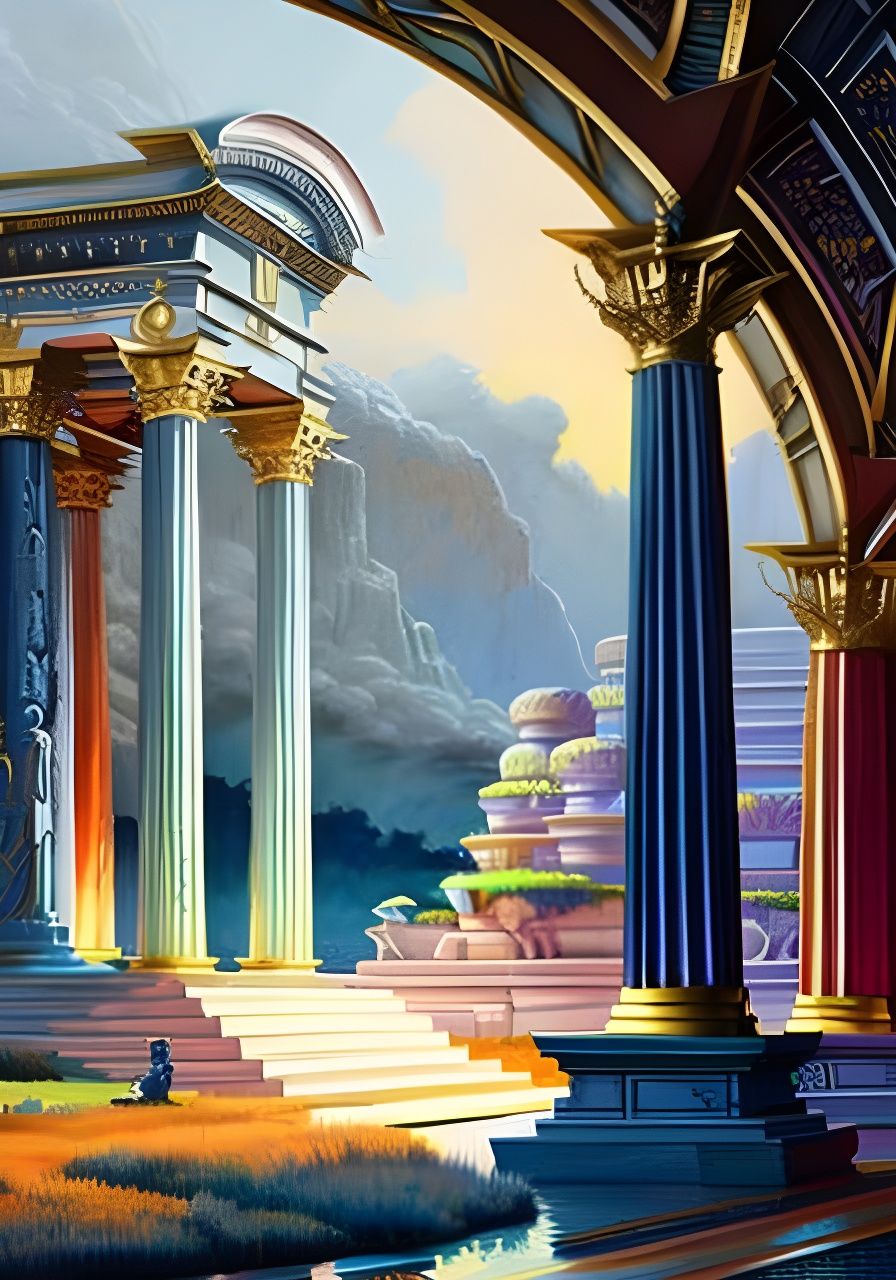 Fantasy columns - AI Generated Artwork - NightCafe Creator