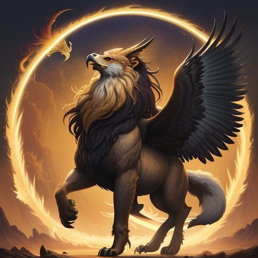 Mythic Chimera Creature Profile in Digital Paintin... - AI Art