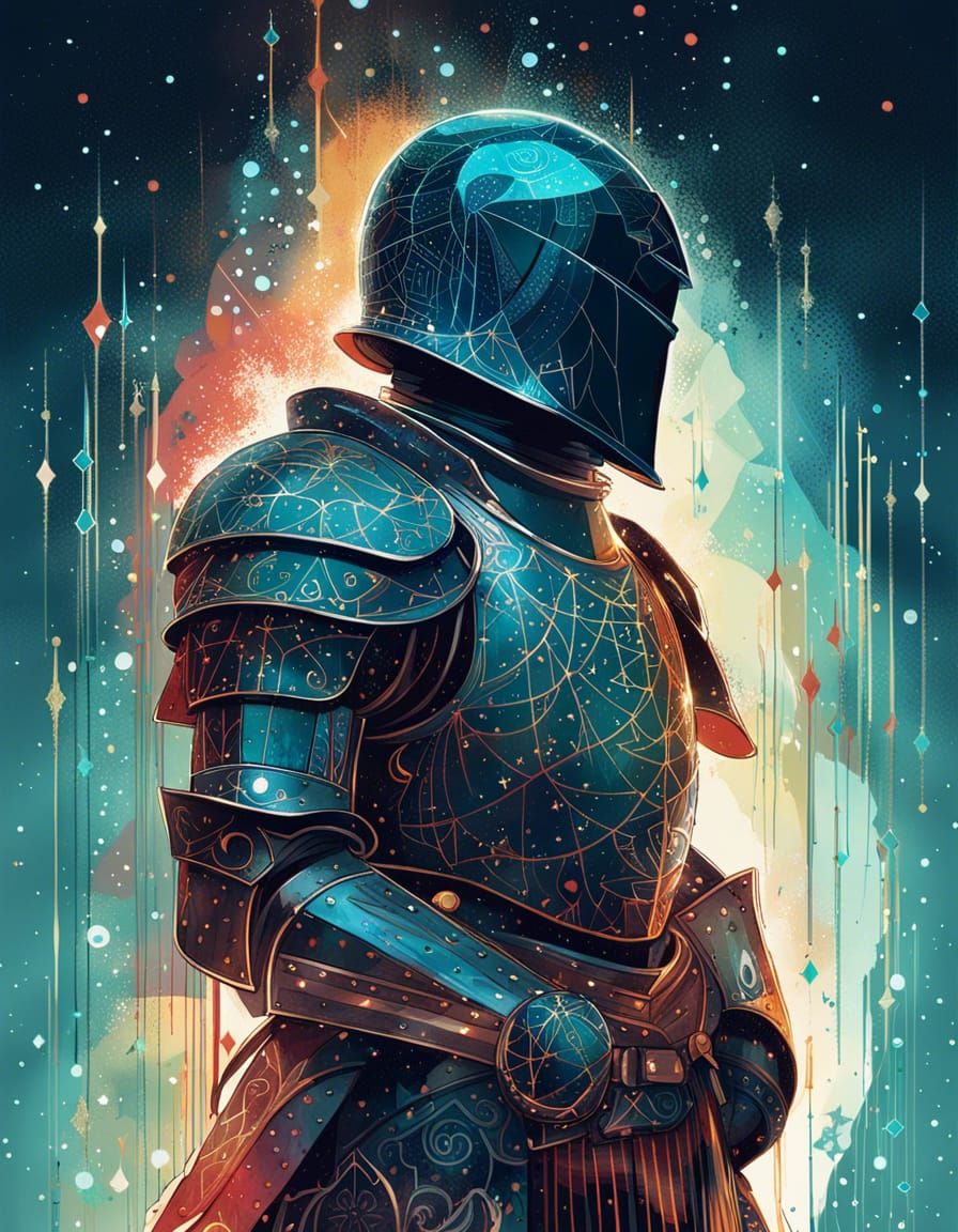 ""Knight Made Of Constellation, Aurora helmet, Aurora weapon ...