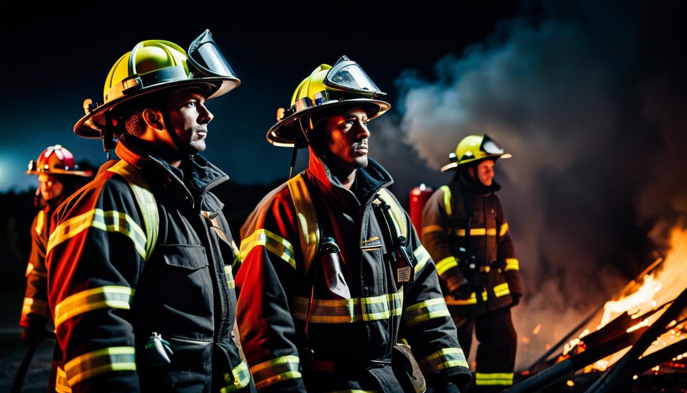 Heroic Firefighters - AI Generated Artwork - NightCafe Creator