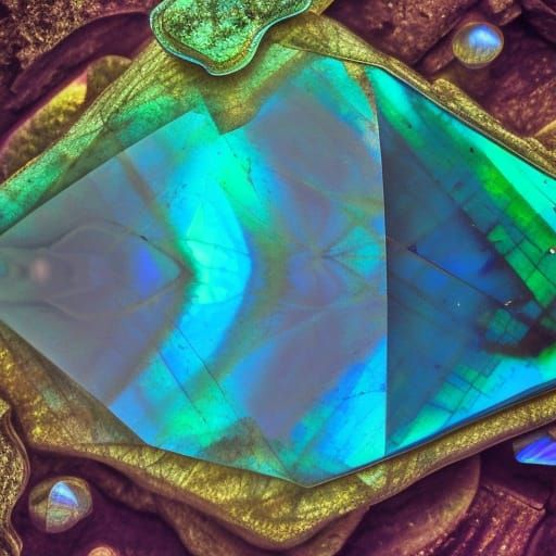 Underwater Labradorite Crystal castle - AI Generated Artwork - NightCafe Creator