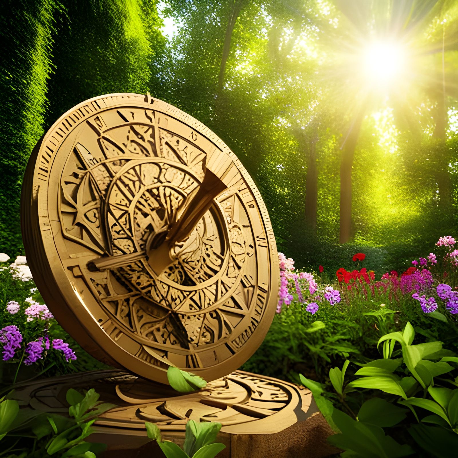 Sundial...Old school clock. - AI Generated Artwork - NightCafe Creator
