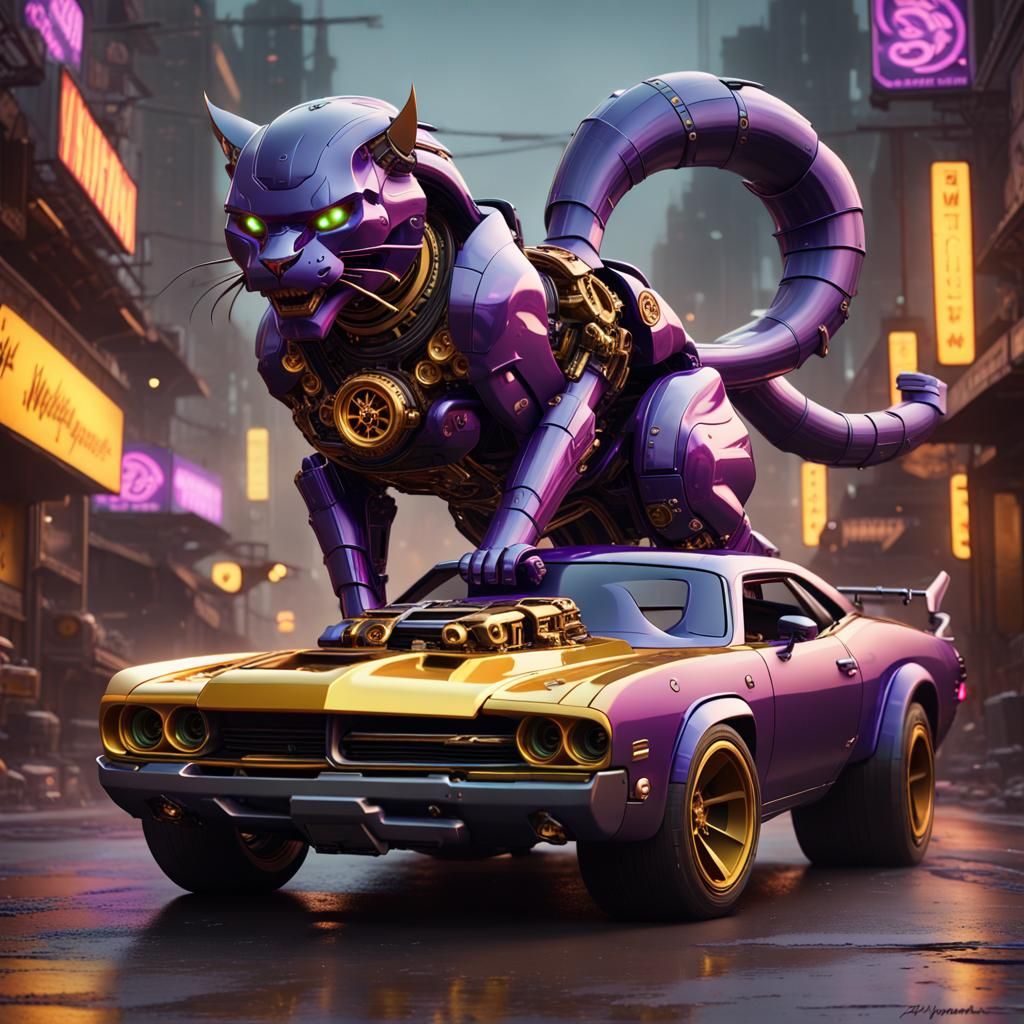 Dodge Hellcat made from watch parts as Hot Wheels are in cyberpunk ...