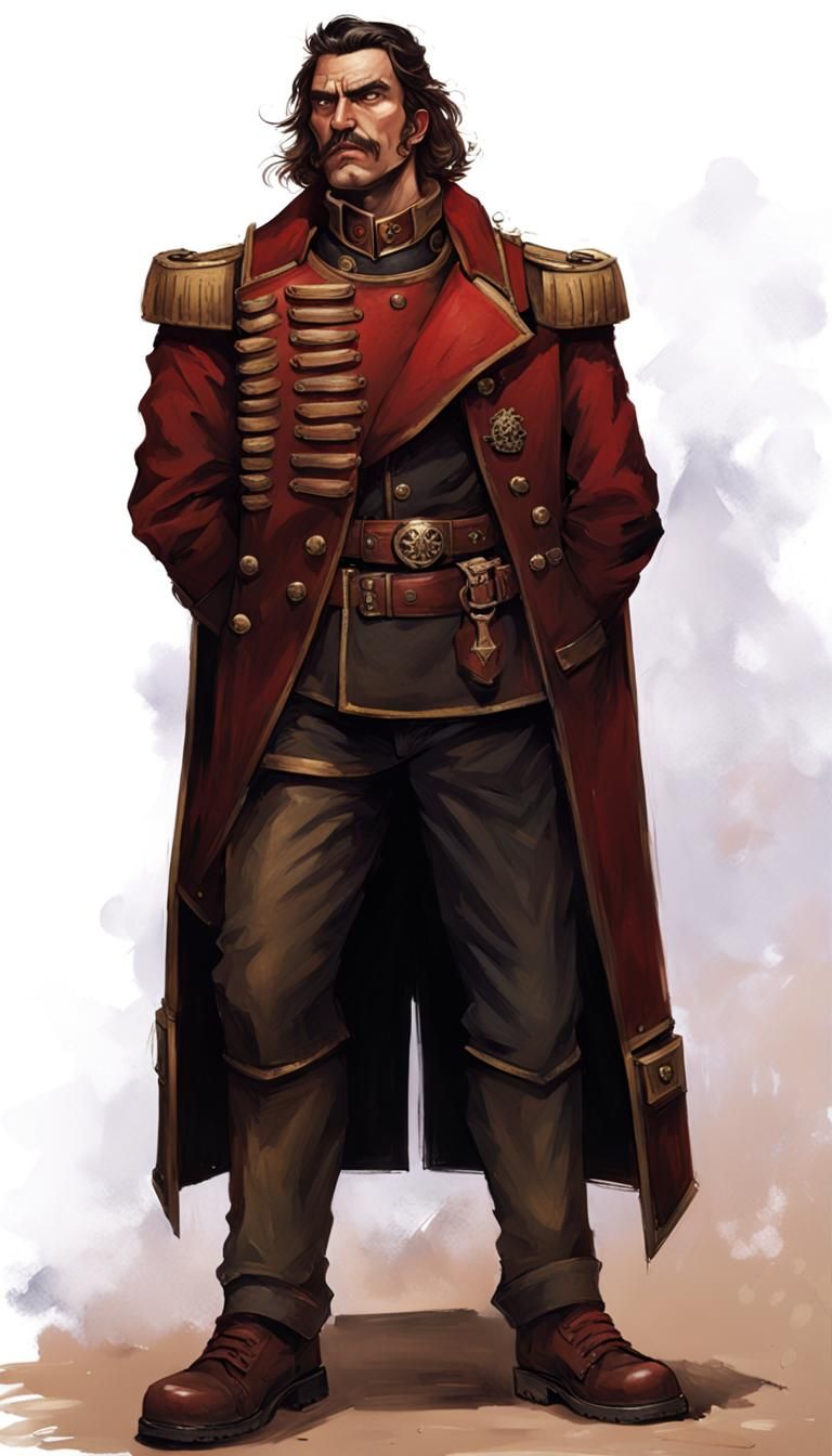 A male commissar from Warhammer 40K, a breastplate, and a muscular ...