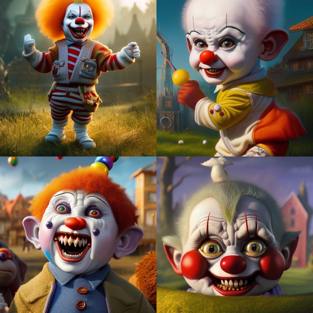 Baby clowns - AI Generated Artwork - NightCafe Creator