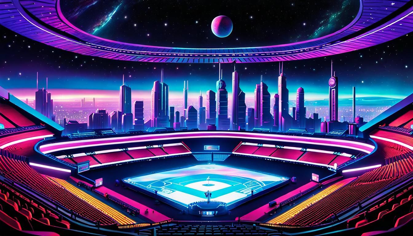 Intergalactic Baseball Stadium - AI Generated Artwork - NightCafe Creator