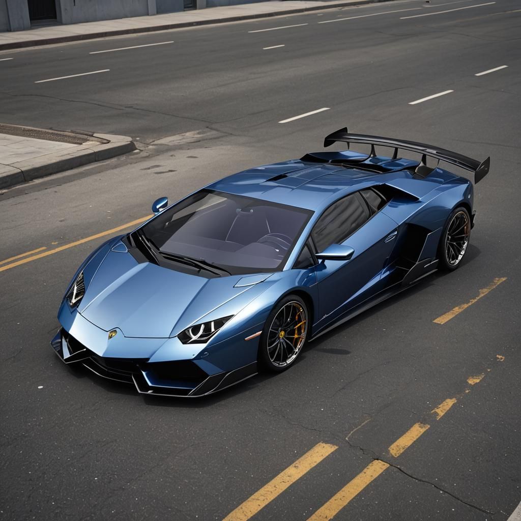 Blue Chrome Lamborghini Merciélago, - AI Generated Artwork - NightCafe ...