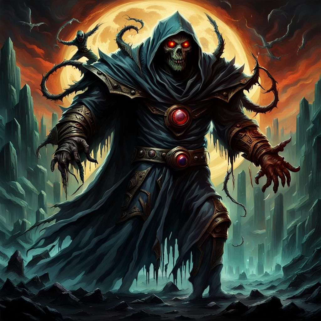 Demonic sci-fi fantasy retro future primitive advanced ancient undead ...