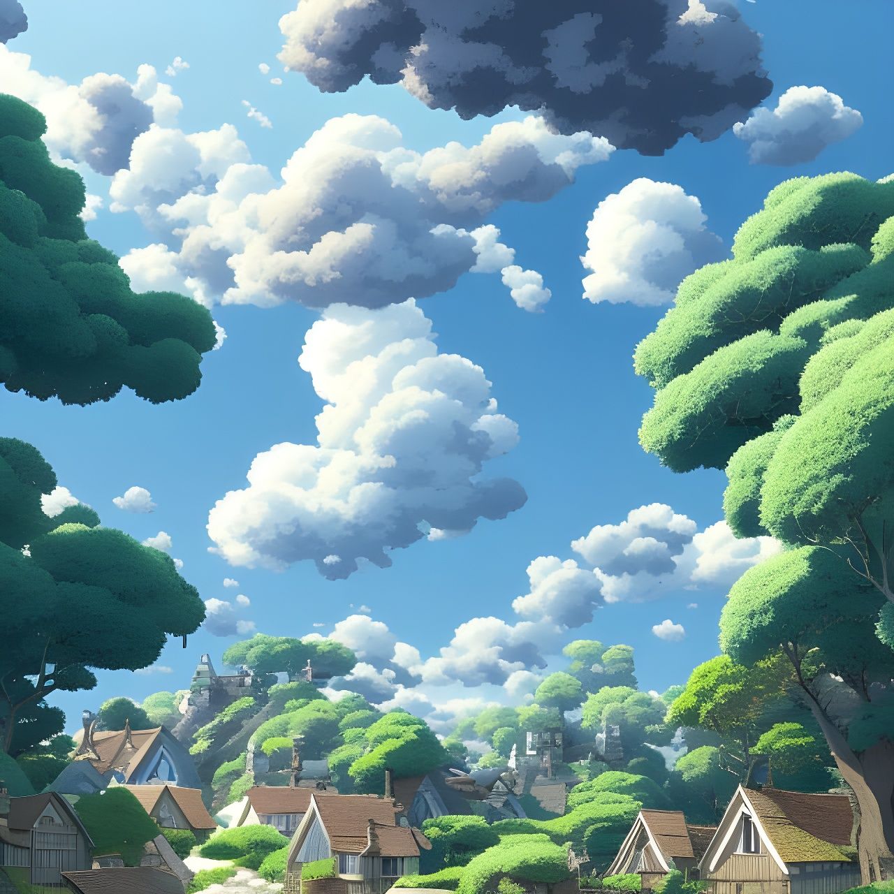 Hyper-Detailed landscape of a stunning countryside village with ...
