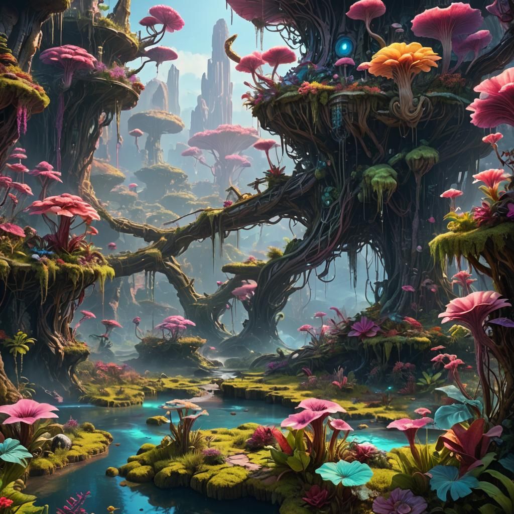 Alien world - AI Generated Artwork - NightCafe Creator