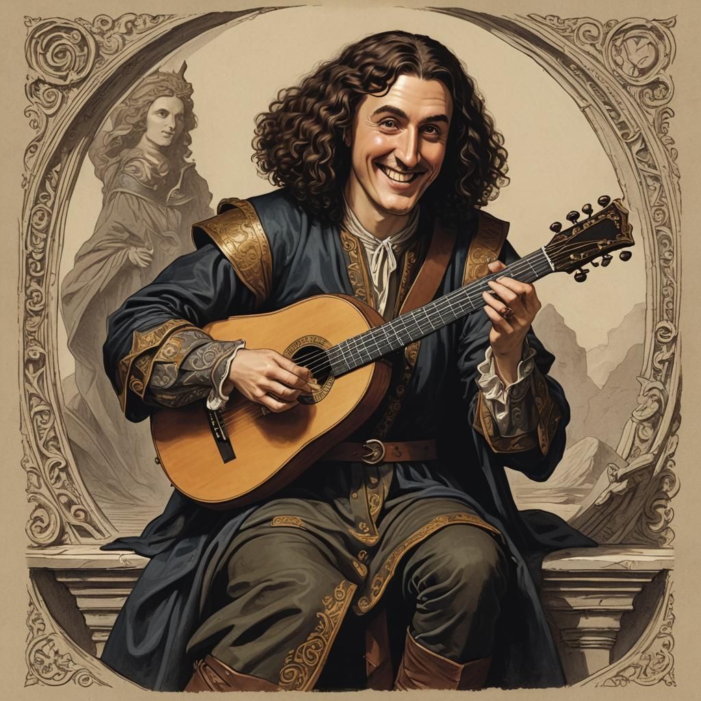 The wandering bard, "Weird" Alfrey... - AI Generated Artwork ...