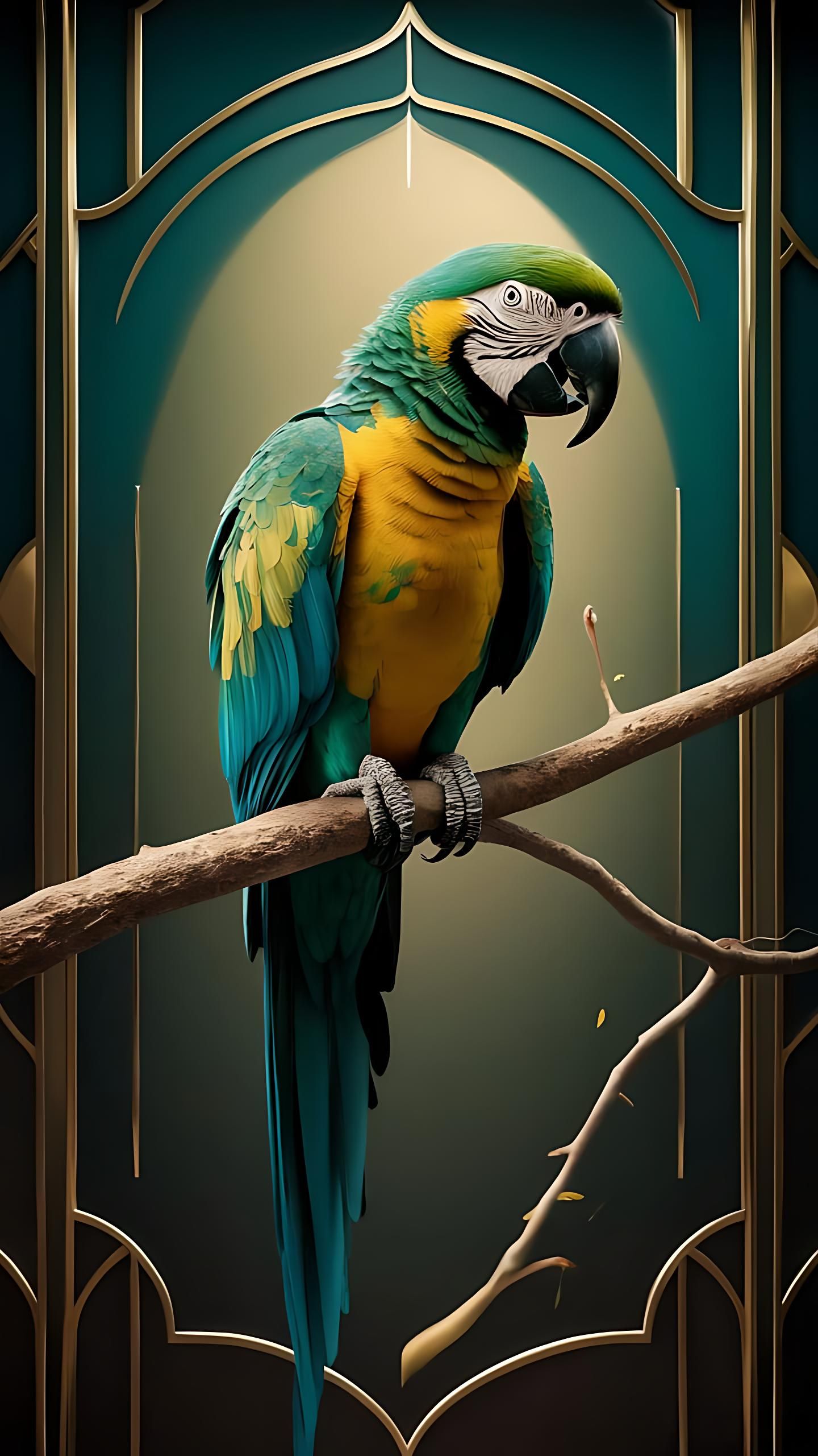 The Deco Parrot - AI Generated Artwork - NightCafe Creator