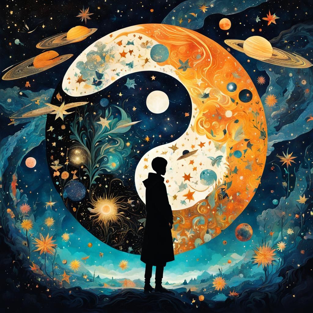 Yin Yang Sky - AI Generated Artwork - NightCafe Creator