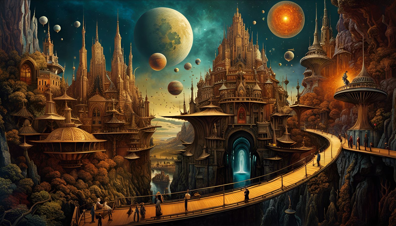 Sci-Fi Fantasy Theme Park - AI Generated Artwork - NightCafe Creator