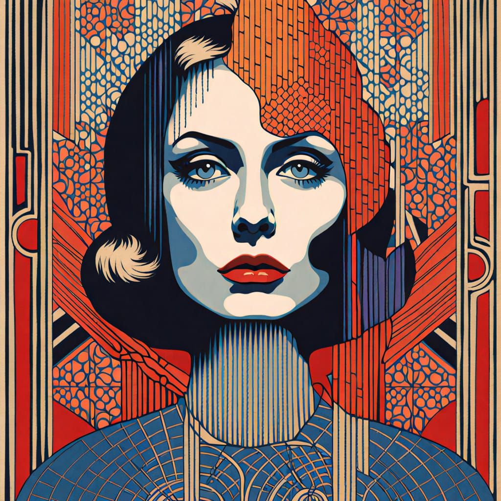 "ALEXANDRA".....Blue eyes red lips rouged cheeks, Escher, Greta Garbo ...