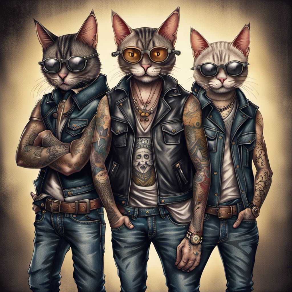 Evil Gangster Cats - AI Generated Artwork - NightCafe Creator