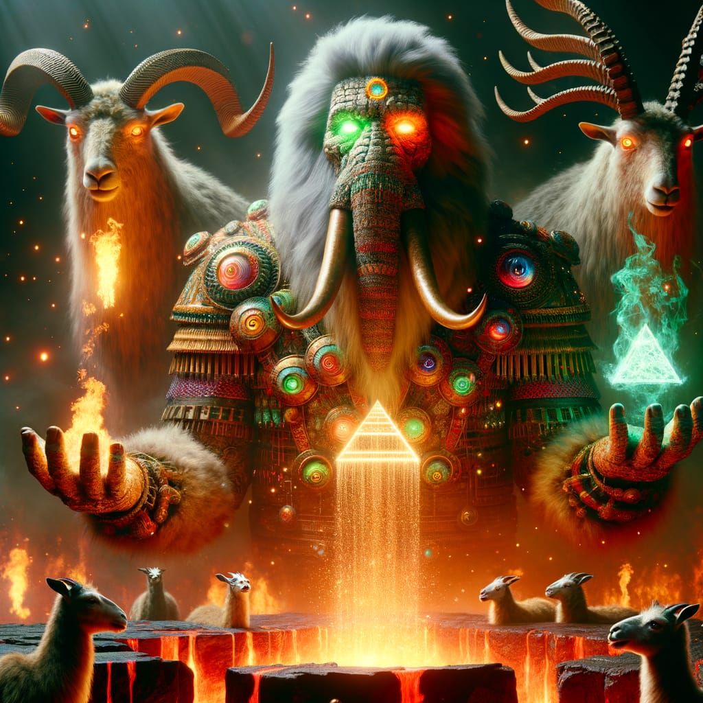 Knarlak - Ancient God-Warlord Amidst Infernal Pit