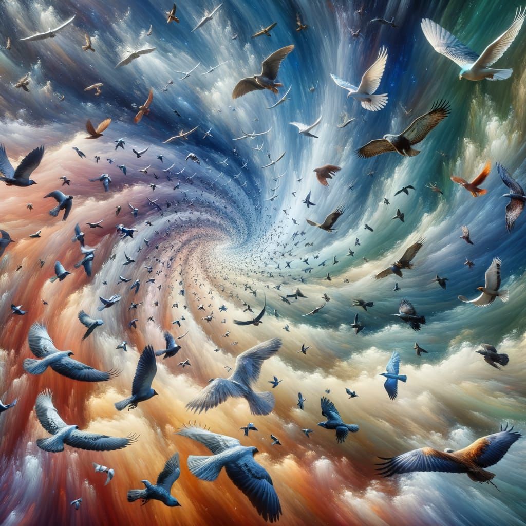 Infinite bird fly - Birds in Ephemeral Skies