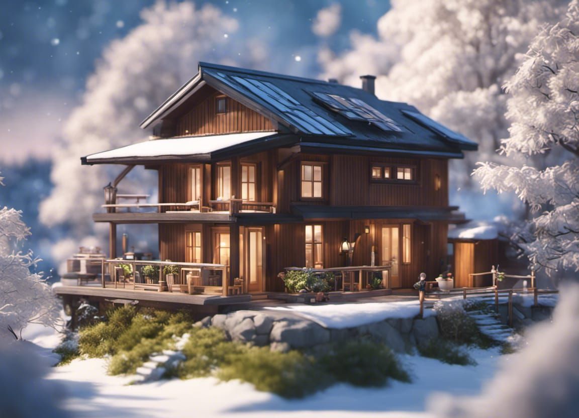 Solarpunk winter home - AI Generated Artwork - NightCafe Creator