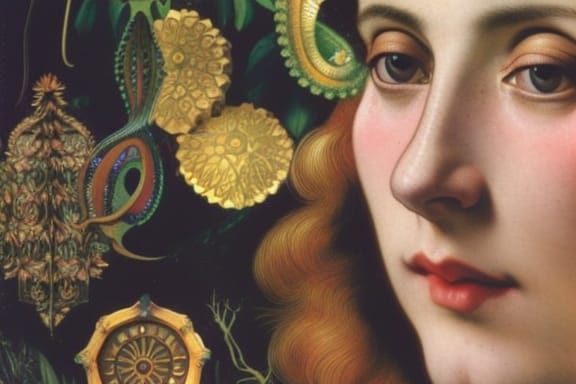 Portrait via Dante Gabriel Rosetti, evolved from Cindy Sherman - AI ...