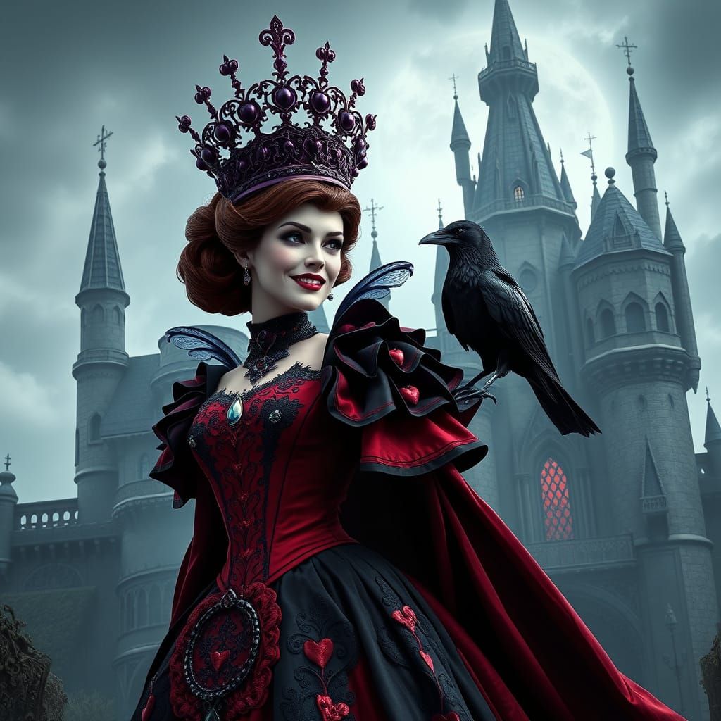 Evil Princess Ariel in Victorian-Inspired Gothic G... - AI Art