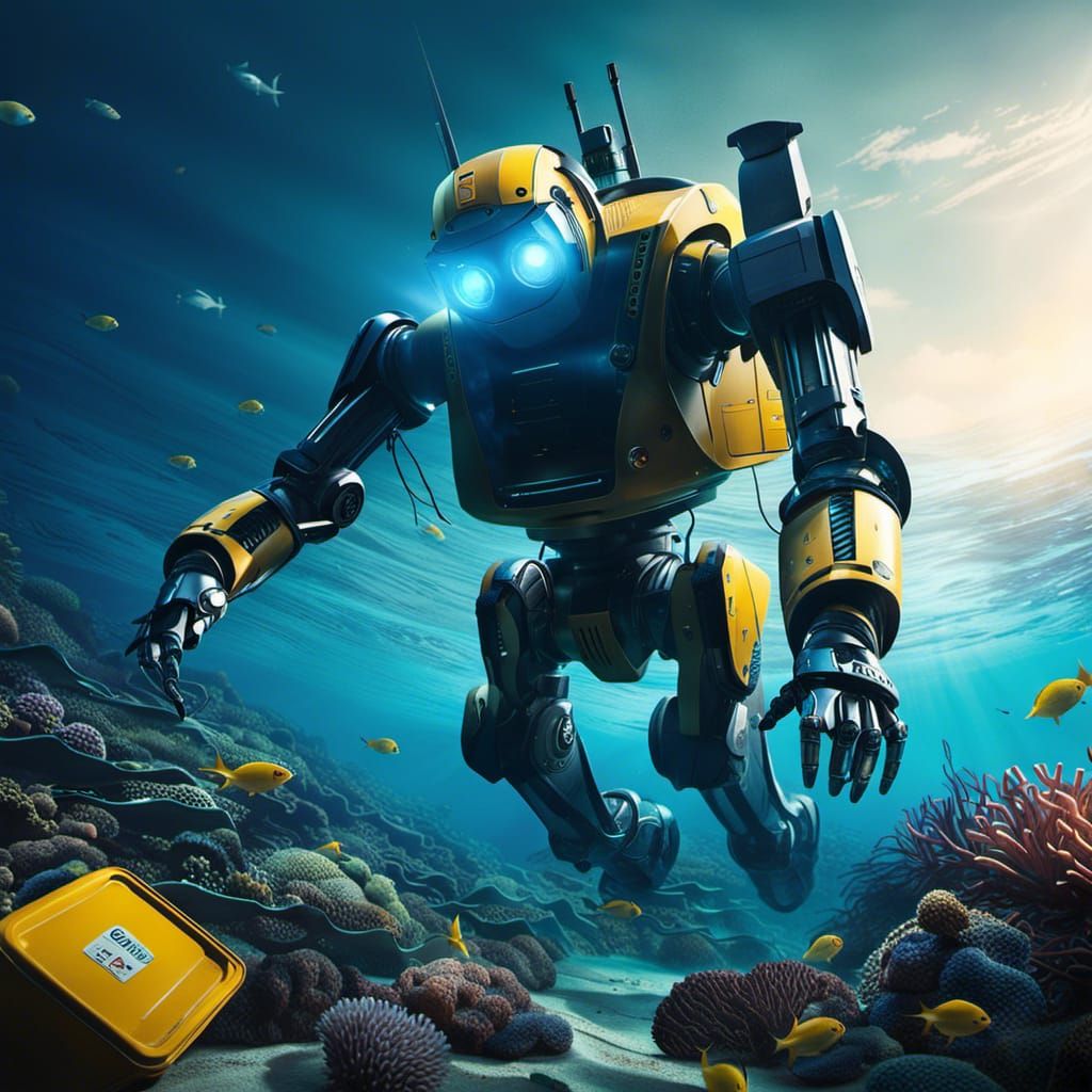 Ocean Cleaning Robot - AI Generated Artwork - NightCafe Creator