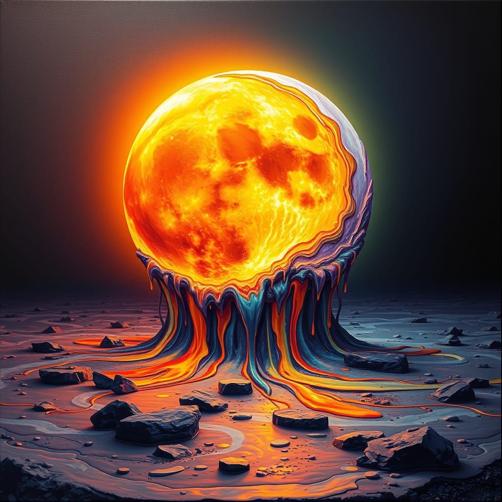 Moon Dripping in Paint - Moon Dripping in Paint
