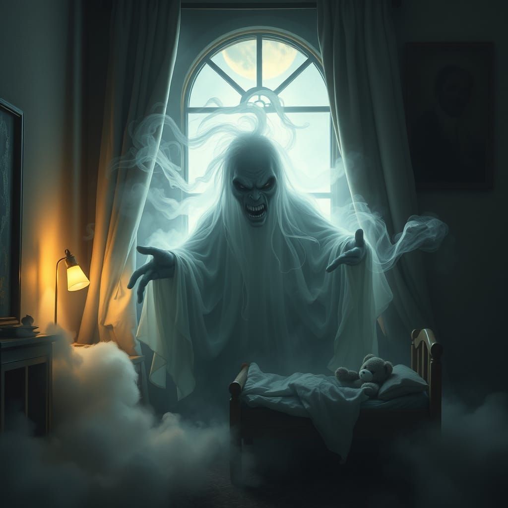 Nightmare - Ethereal Ghost Haunts a Child's Bedroom in a Hau...