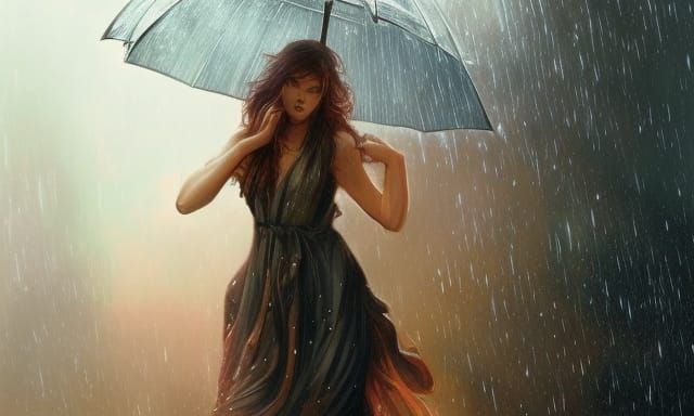 beautiful girl dancing in the rain - AI Generated Artwork - NightCafe ...