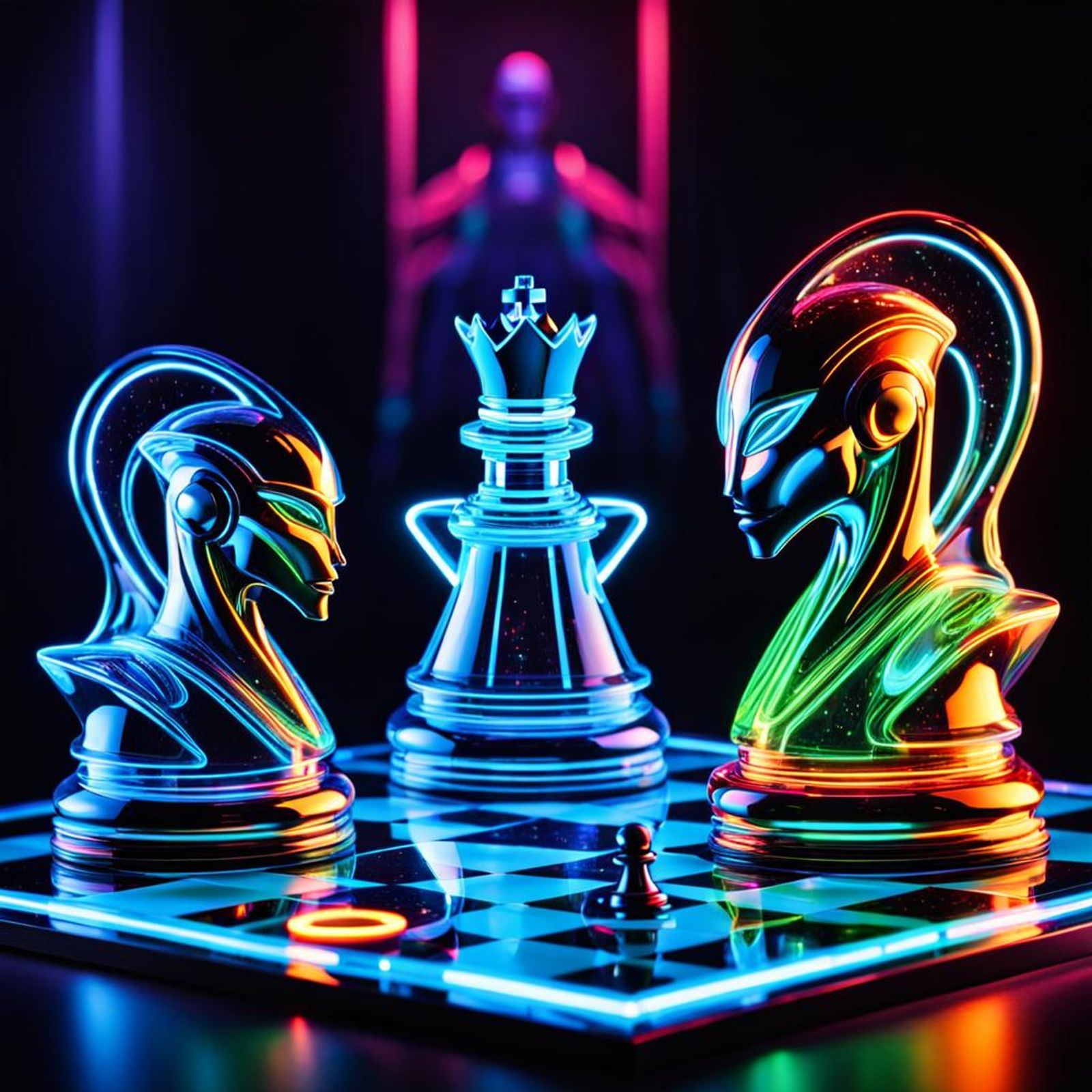 alien chess it’s all in the mind - AI Generated Artwork - NightCafe Creator