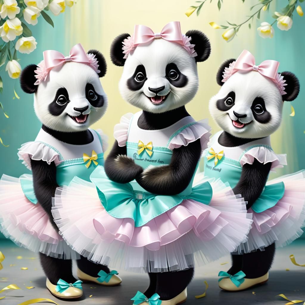 Cute pandas - AI Generated Artwork - NightCafe Creator