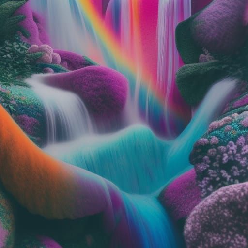 Waterfall - AI Generated Artwork - NightCafe Creator