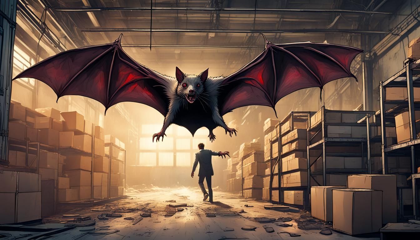 Hunt Of The Giant Flying Vampire Rat - AI Generated Artwork - NightCafe ...