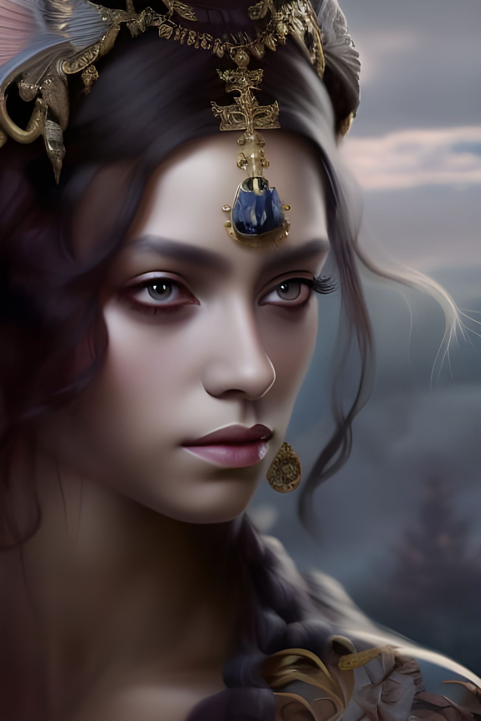 Gilded Shadow Goddess - AI Generated Artwork - NightCafe Creator