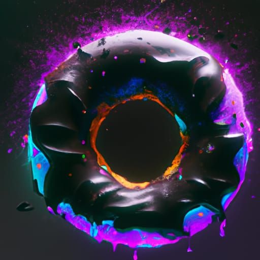 The most amazing gothic shiny black donut with cosmic galaxy sprinkles ...