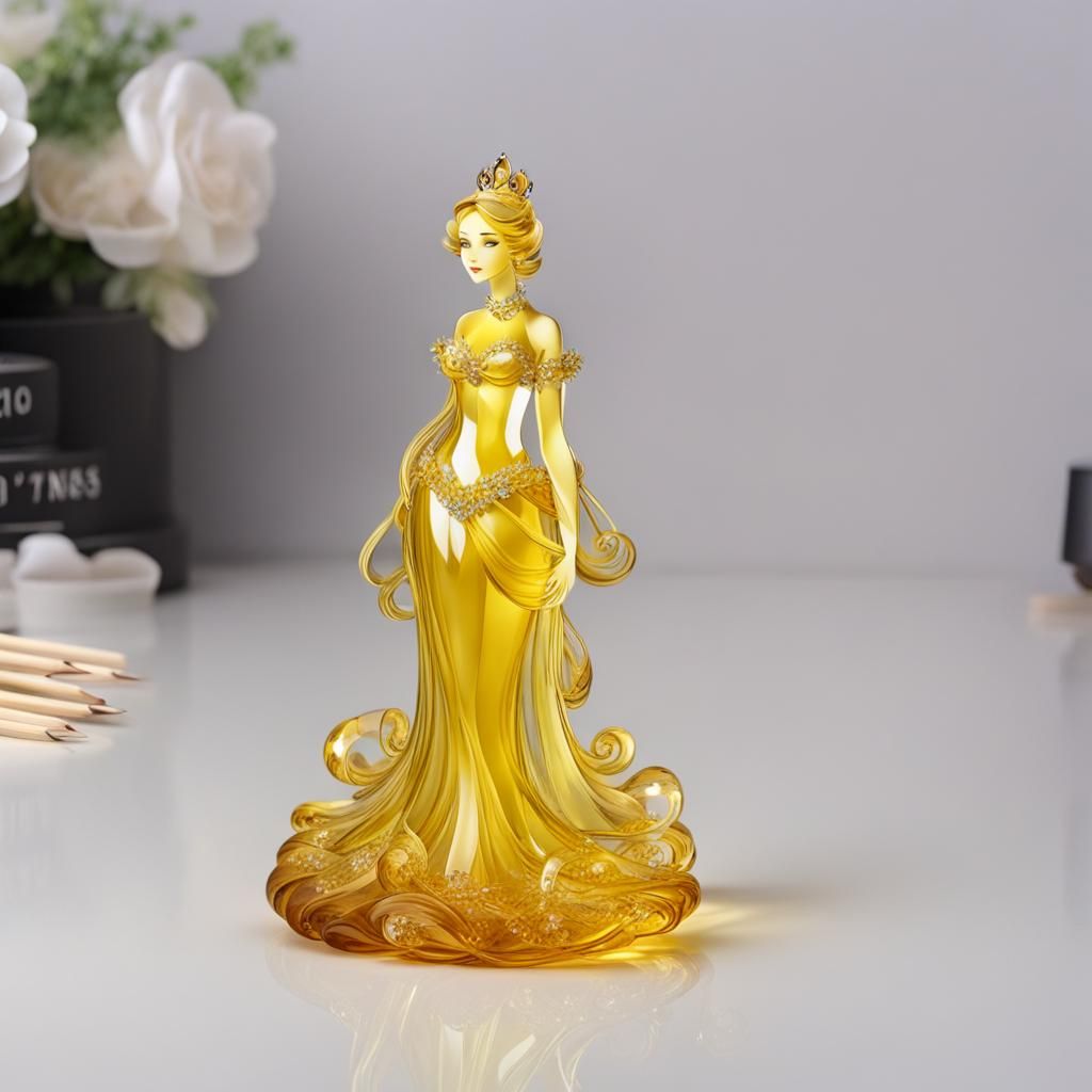 glass crystal yellow princess statue - AI Generated Artwork - NightCafe ...