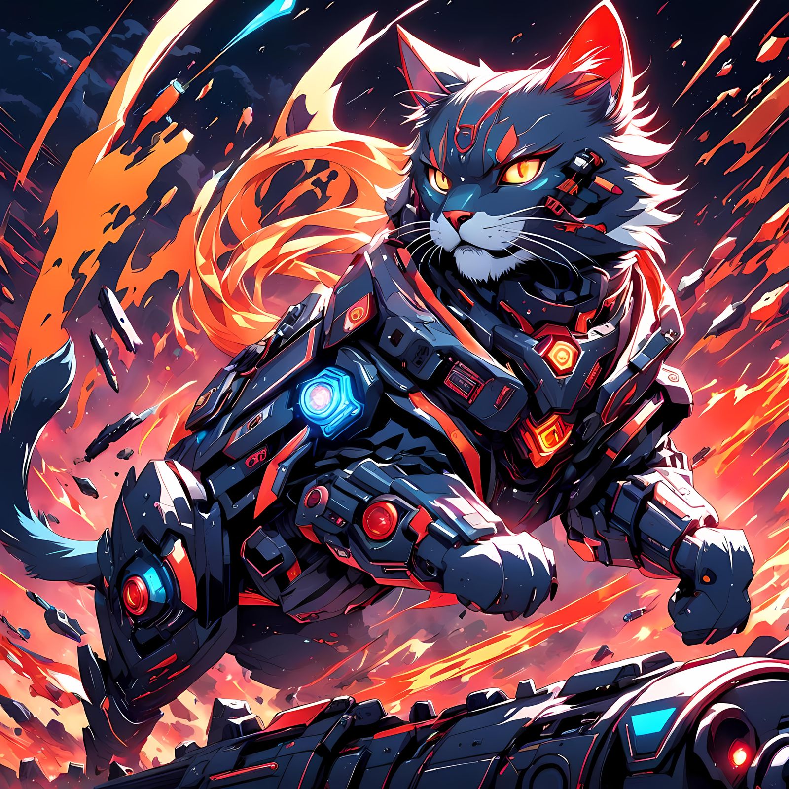 Cyborg cat - AI Generated Artwork - NightCafe Creator