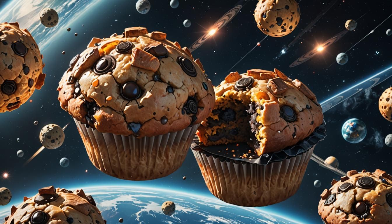 Muffins in space - AI Generated Artwork - NightCafe Creator