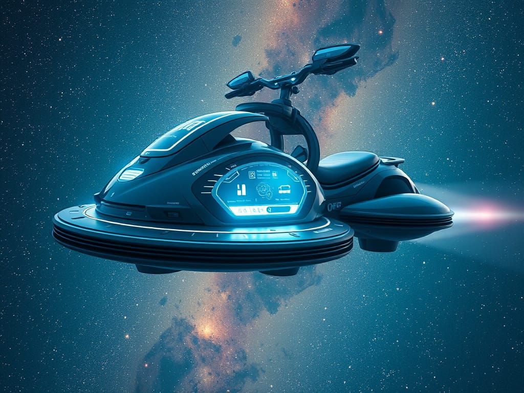 Futuristic space-scooter - Cosmic Speedster in Futuristic Hy...