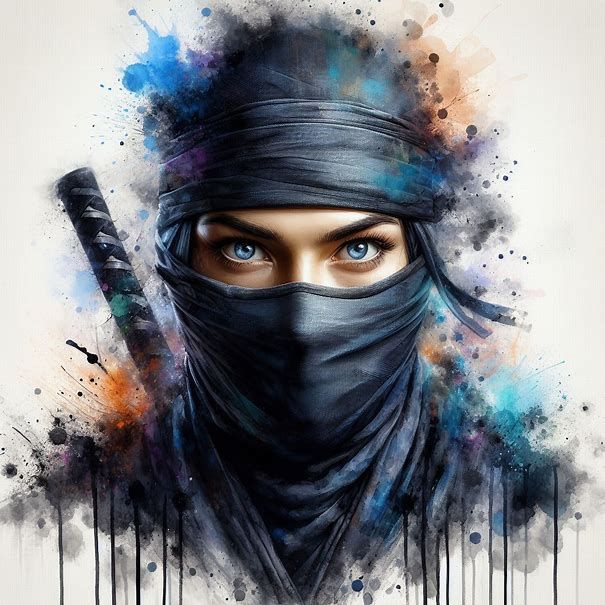 Icy ninja portrait - AI Generated Artwork - NightCafe Creator