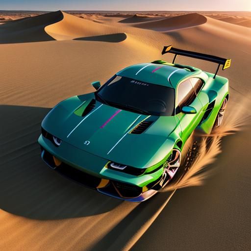 Photorealistic and fantastic 3D image of an ultra modern car, flying ...