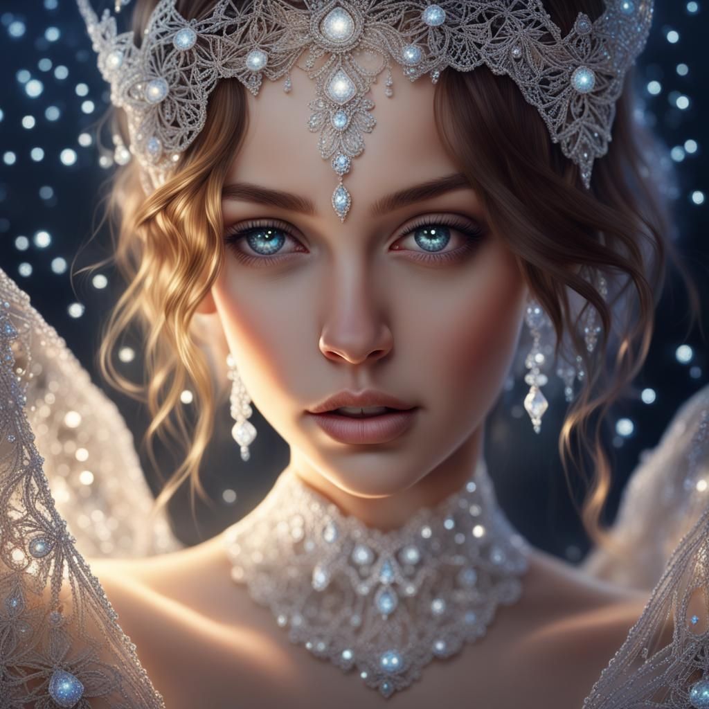 Girl, lace and diamonds - AI Generated Artwork - NightCafe Creator
