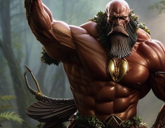 close-up full picture of an anatomically correct muscular awesome ...