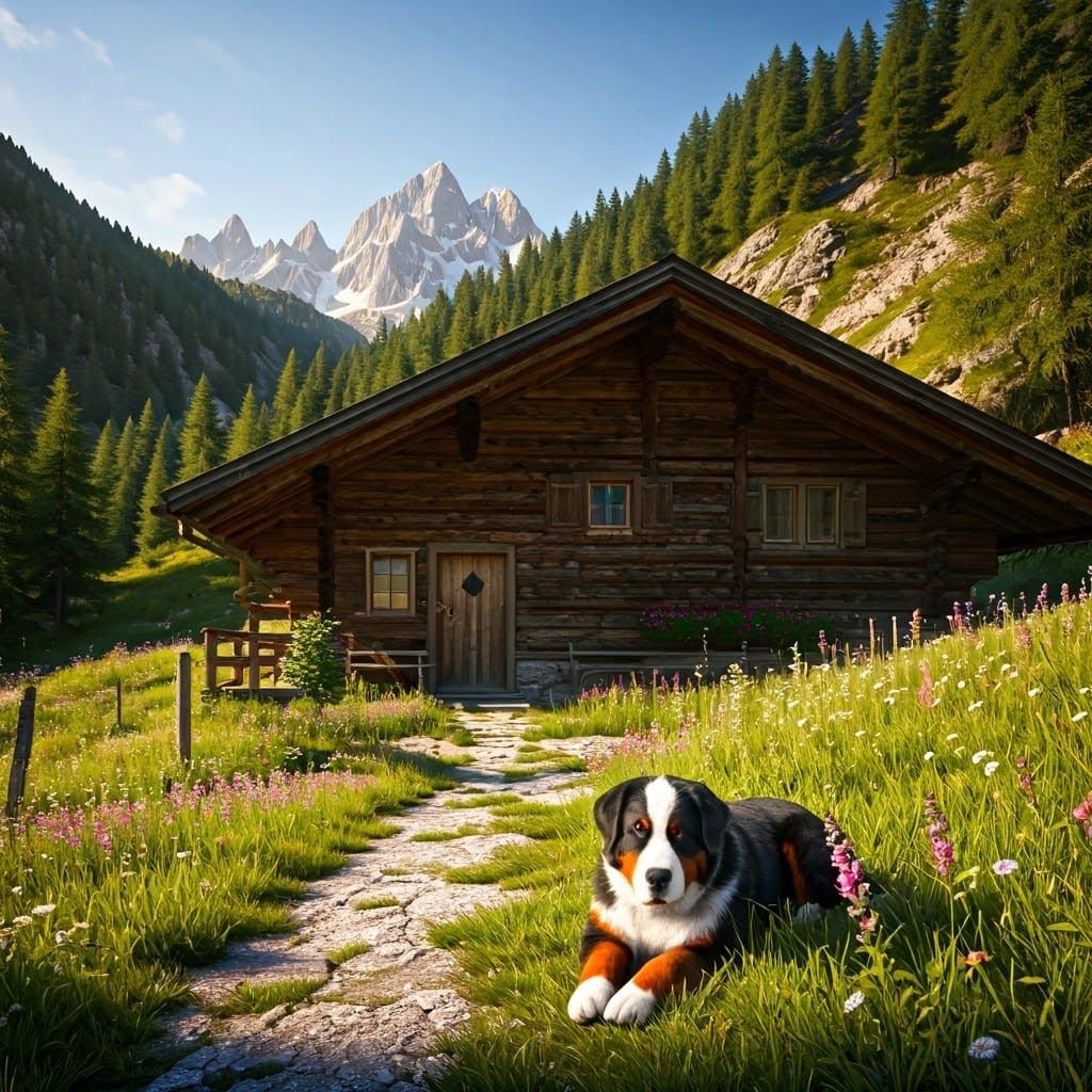 a wooden house in the Alps - Rustic Alps Chalet with Majest...