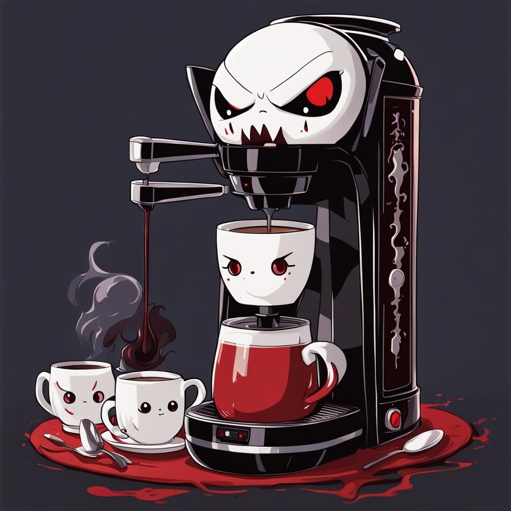 Vampire Coffee Maker - AI Generated Artwork - NightCafe Creator