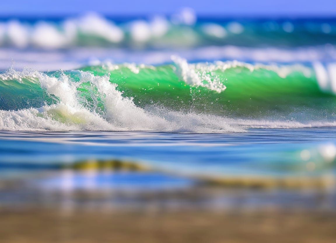 Adorable little water sprites running and tumbling along the surf, at ...