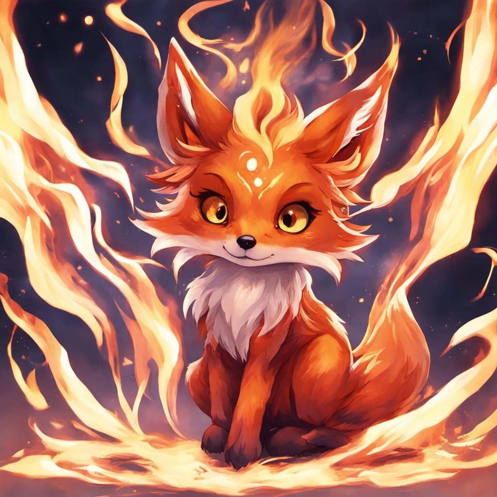 Fire Fox Spirit - AI Generated Artwork - NightCafe Creator