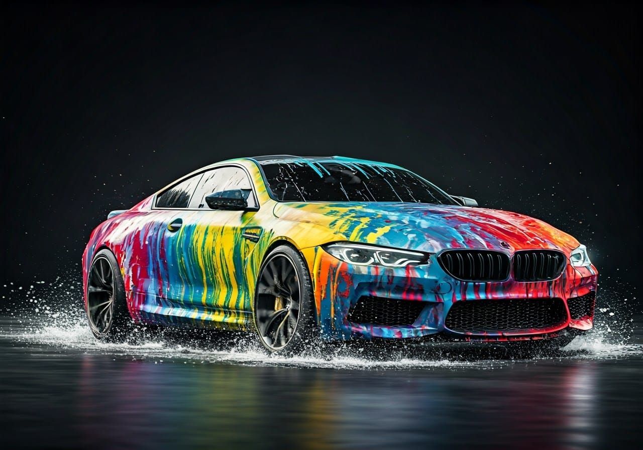 "Wet Paint" - Vibrant BMW M9 Sculpted from Melting Paint in ...