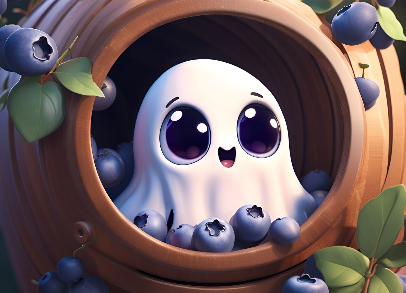 Happy Blueberry Ghost - AI Generated Artwork - NightCafe Creator